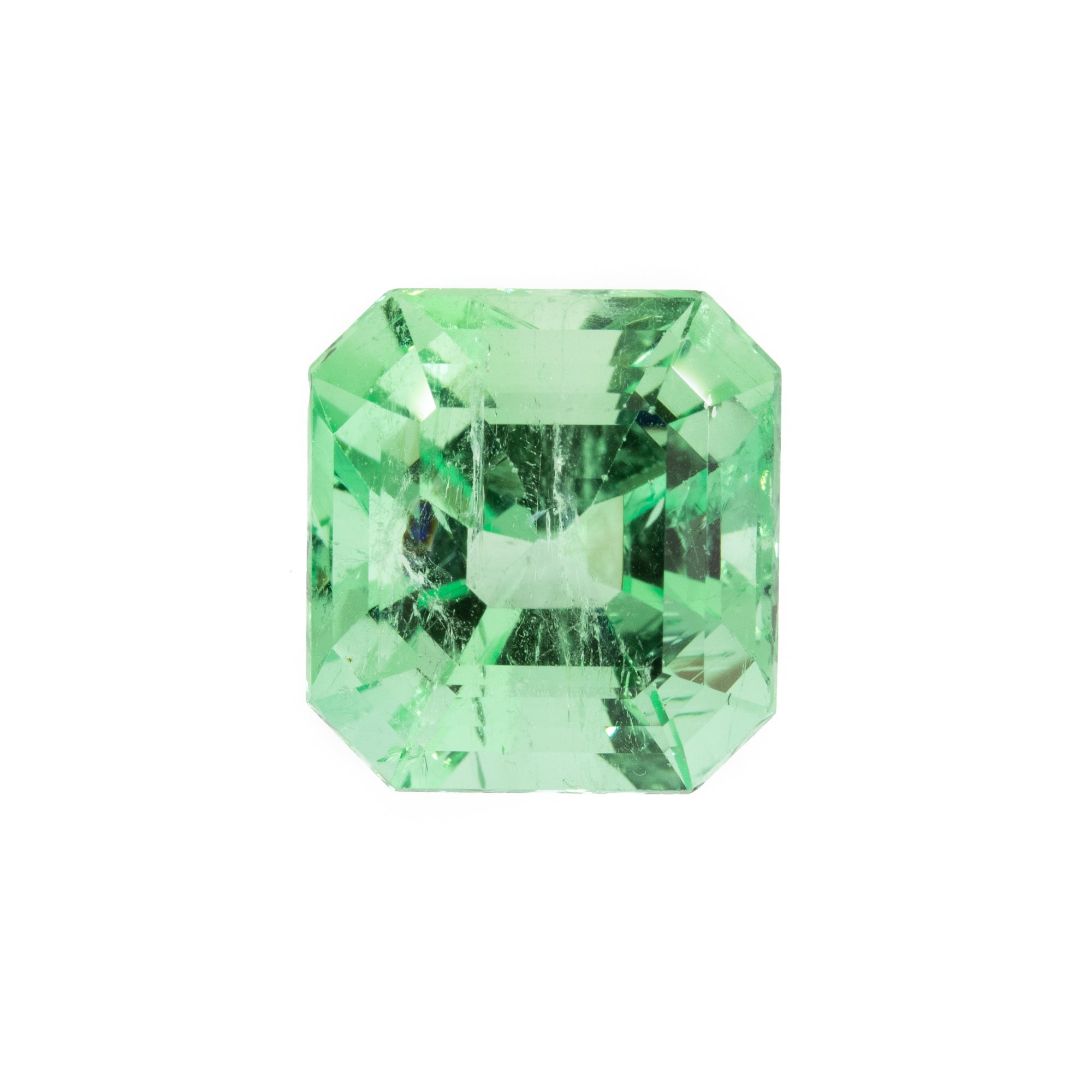 7.61ct Light Green Emerald Cut Emerald