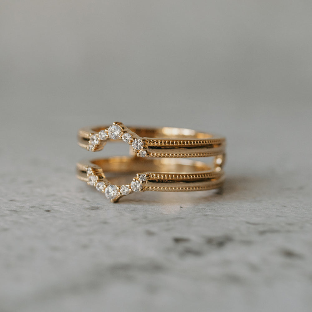 Customizable Milgrain Diamond Ring Guard | Baraka Gems in WA