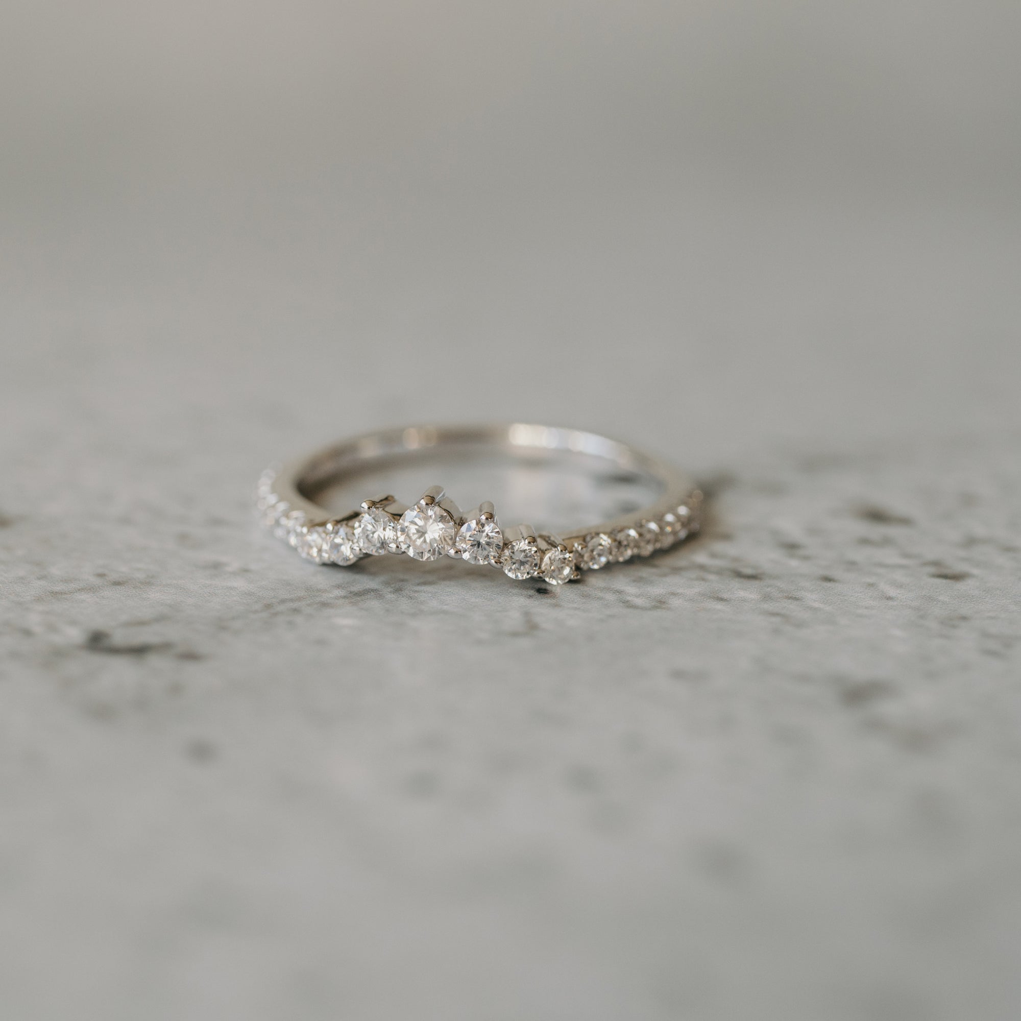 White Gold Round Diamond Contour Band | Baraka Gems Seattle